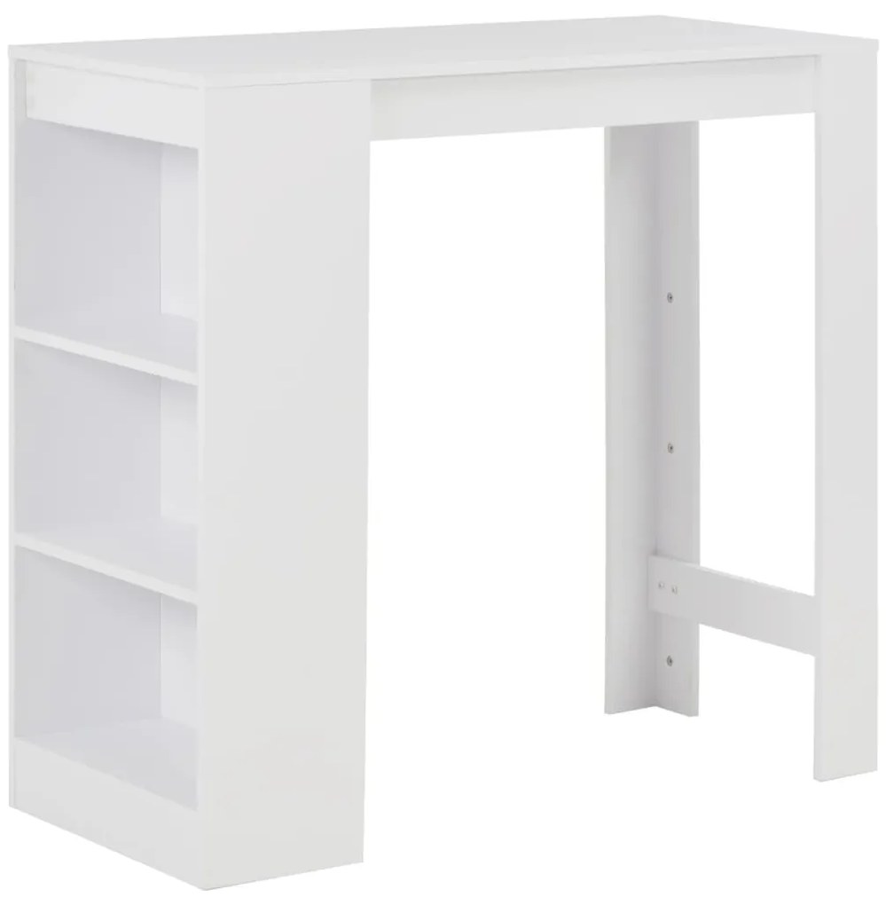 Barový stůl s regálem bílý 110 x 50 x 103 cm 280211