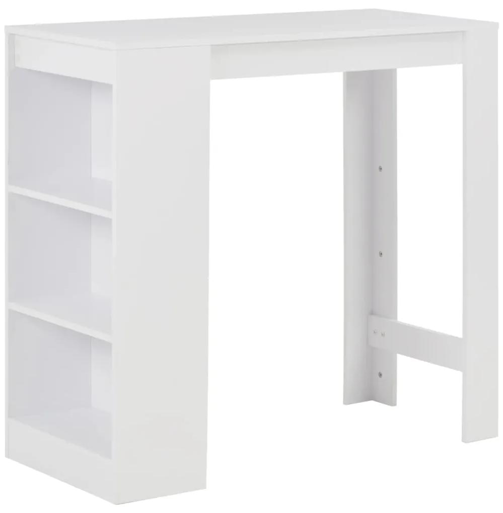 280211 vidaXL Barový stůl s regálem bílý 110 x 50 x 103 cm