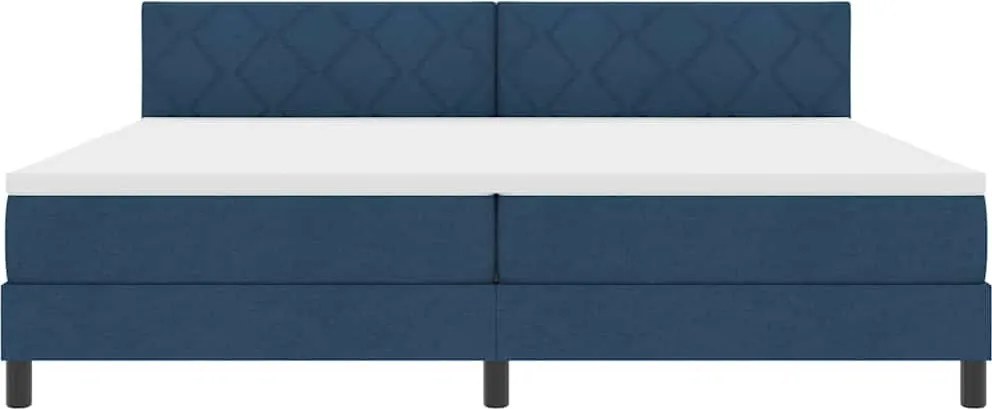 Postel s boxspringem s čelo Modrá 200 x 200 cm textil 3338796