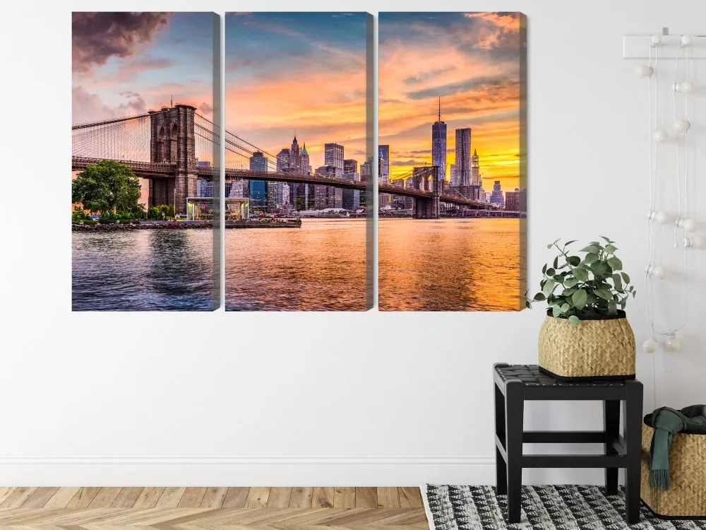 Vícedílný obraz New York City Panoramatická Krajina Nedostatek Nedostatek Plátno Canvas 60x40