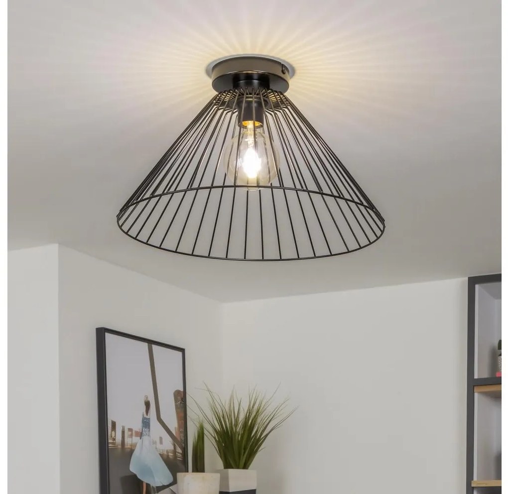 Brilagi - LED Přisazený lustr CERIA WIRE 1xE27/40W/230V pr. 45 cm černá