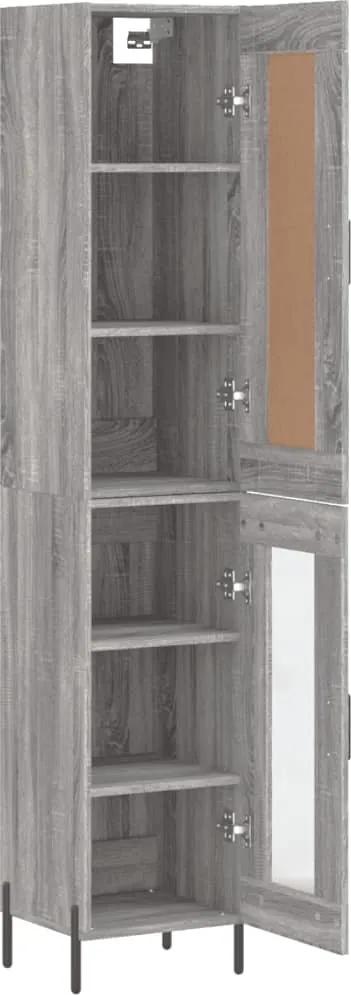 vidaXL Skříň highboard 34,5 x 34 x 180 cm kompozitní dřevo [3200399] Barva: Černá