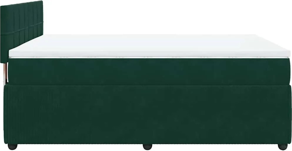 Box spring postel s matrací tmavě zelená 160x200 cm samet 3290085