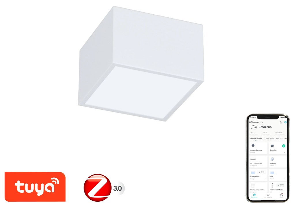 Immax NEO CANTO Smart stropní svítidlo 15x15cm 12W bílé Zigbee 3.0