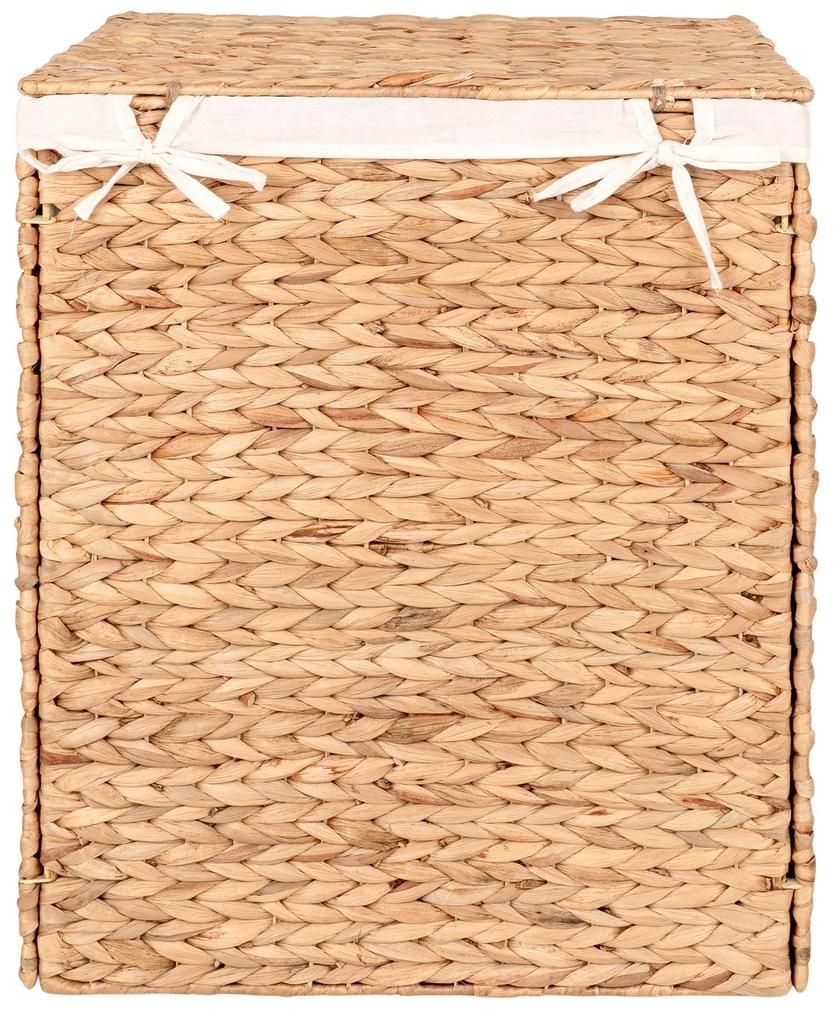 Skládací koš na prádlo z pleteného vodního hyacintu Dagar 43x32x55 cm