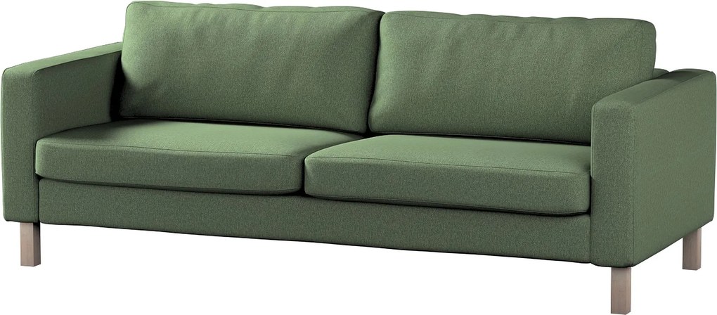 Potah na pohovku IKEA  Karlstad 3-místná, nerozkládací, krátký barva zelená látka pletený vzor