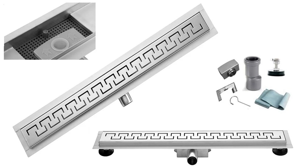 EURO Sprchový podlahový žlab 70 cm - GREEK M7003