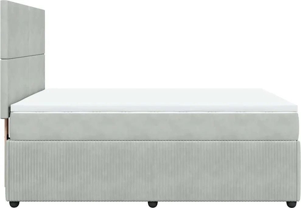 Box spring postel s matrací světle šedá 140x200 cm samet 3292352