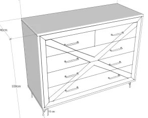 Komoda COMFORT 100x80 cm hnědá/černá