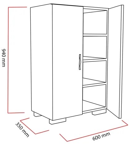 Botník MADA 94x60 cm bílá