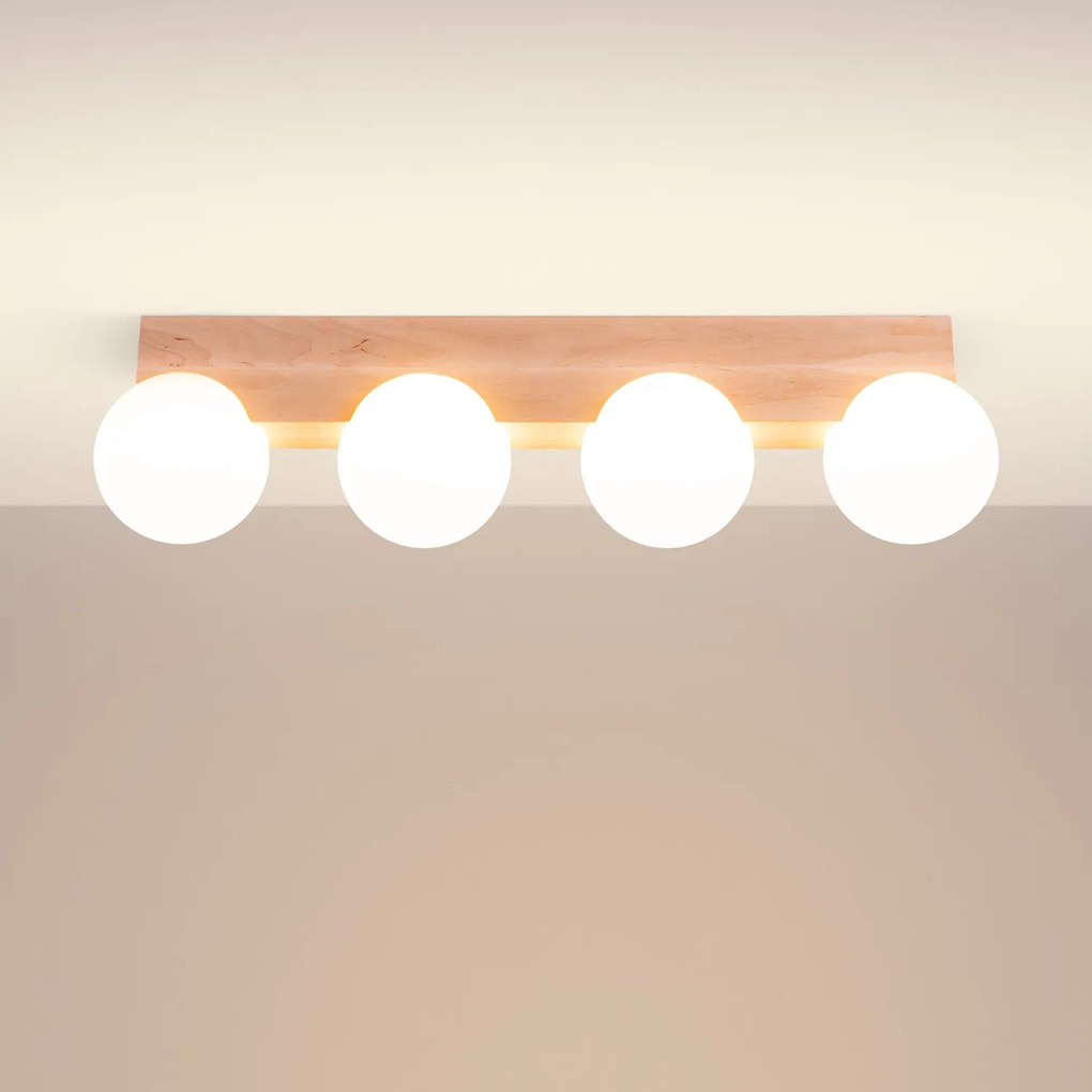 Sollux Lighting Stropní svítidlo BULBO 4 přírodní dřevo