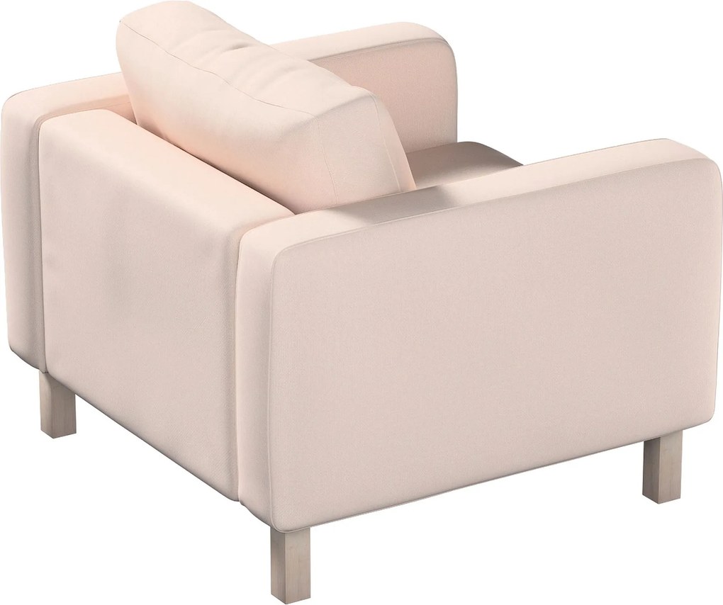 Potah na křeslo IKEA Karlstad, krátký barva růžová látka pletený vzor
