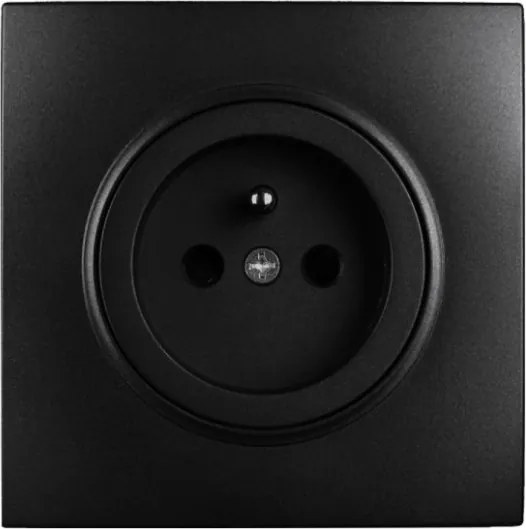 Elhard Zásuvka Rondo s hranatým rámečkem, černá - kompletní set RD6100B