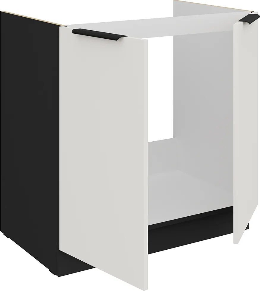 ARIA wb | dolní skříňka 80 ZL 2F dřezová | 80 cm | ANTI FINGERPRINT povrch | černá/bílá