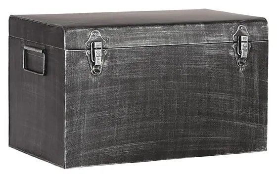 Černý kovový úložný box LABEL51, délka 30 cm