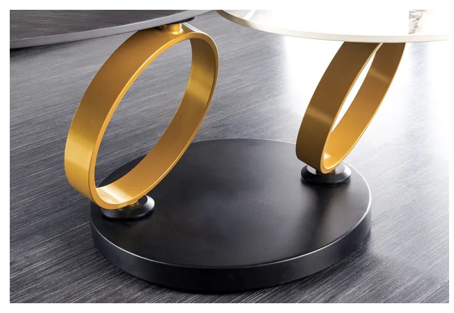 Massive home | Konferenční stolek DANCING RINGS GOLD otočný