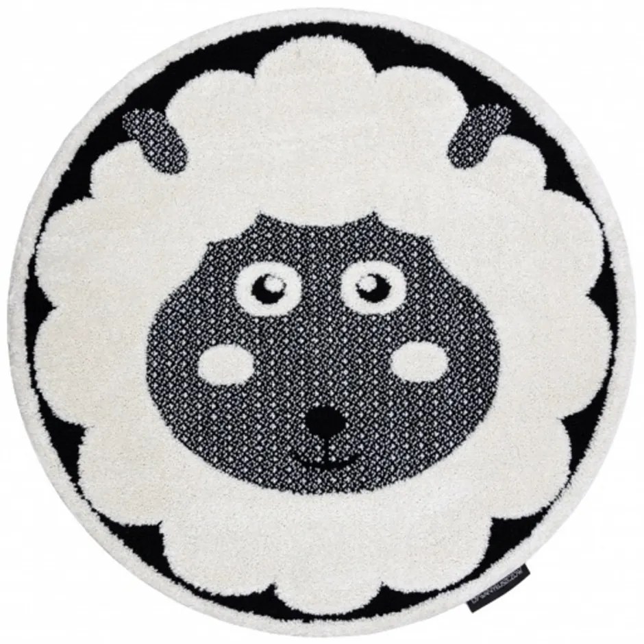 Kusový koberec Ovečka krémový kruh, Velikosti 160cm