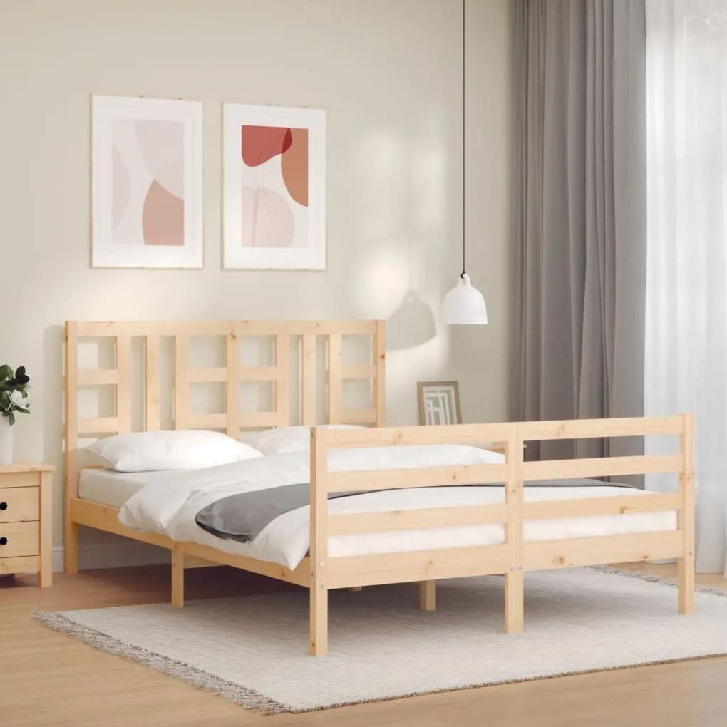 Rám postele s čelem 160 x 200 cm masivní dřevo,  3193931