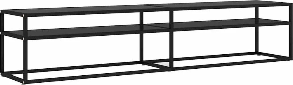 TV stolek černý 200 x 40 x 40,5 cm tvrzené sklo 331727