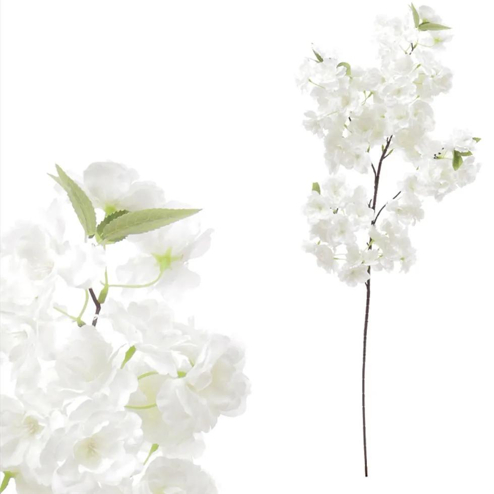 Třešňové květy, barva bílá. Květina umělá KN5108 WT