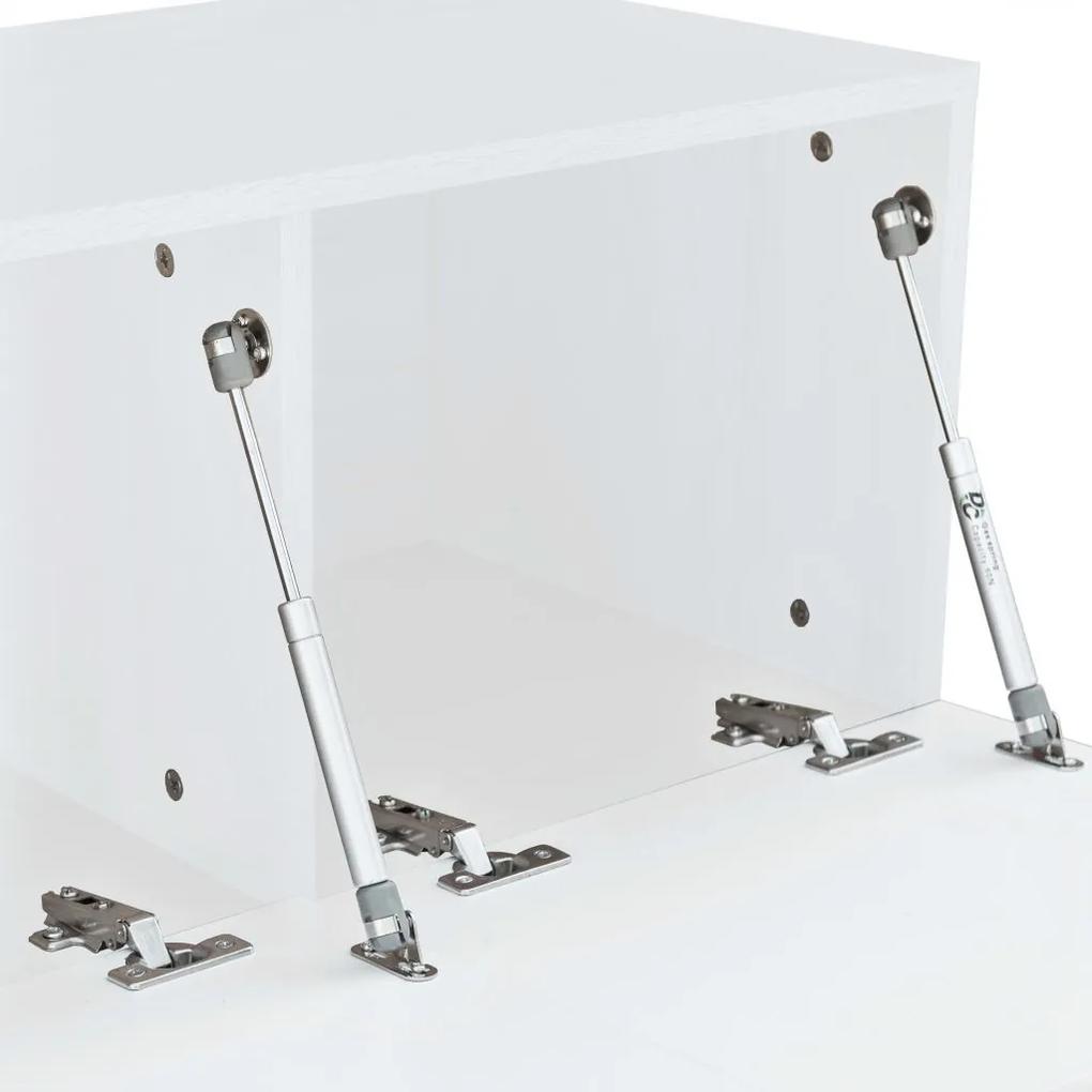 TV stolek Earle - 2 ks - 120 x 40 x 34 cm | bílý vysoký lesk