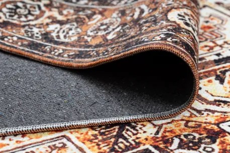 Koberec ANTIKA ancret honey, moderní ornament, omyvatelný - krém / or