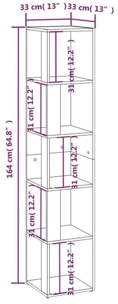 Rohová skříňka dub sonoma 33 x 33 x 164,5 cm dřevotříska - Default Title
