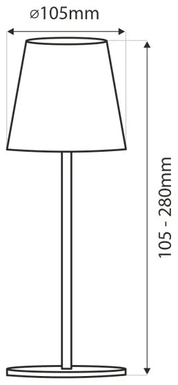 LED Stmívatelná dotyková stolní lampa LED/3W/5V USB 800 mAh bílá