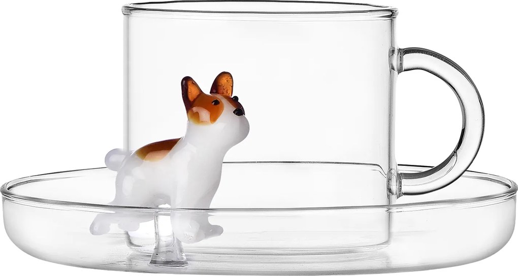 Ichendorf Milano designové šálky na čaj Dogs Tea Cup With Saucer French Bulldog