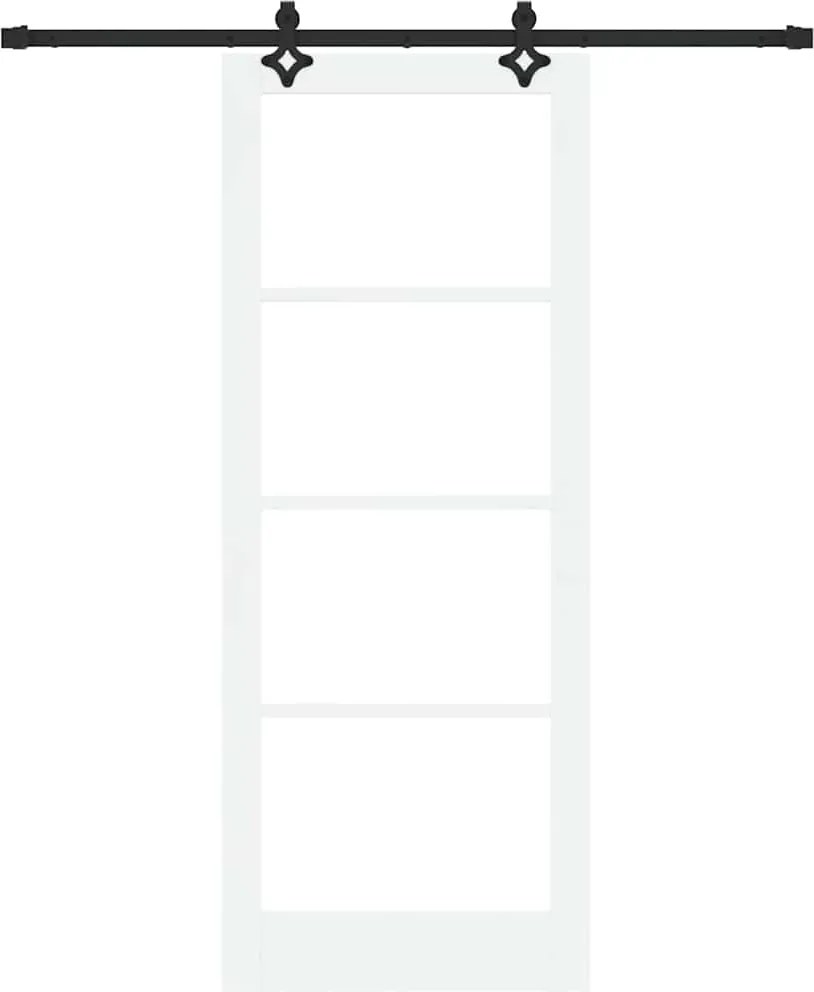 Posuvné dveře ORKDAL 83 x 211 cm Masivní borové dřevo a sklo 3332168