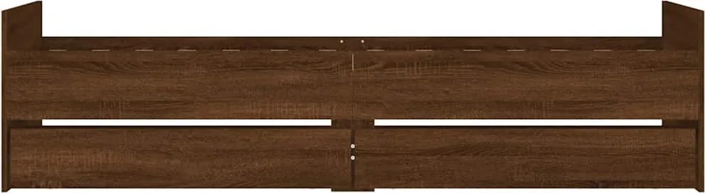 Rám postele se zásuvkami hnědý dub 90 x 190 cm 3207384