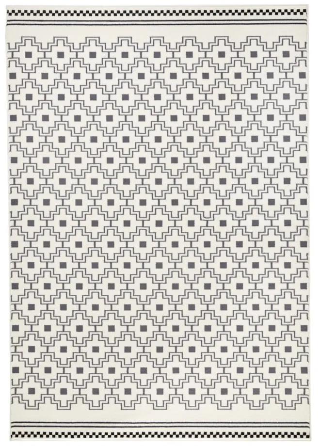 Černobílý koberec Zala Living Cubic, 70 x 140 cm