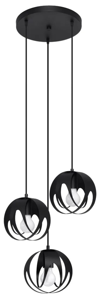 Sollux Lighting Závěsné svítidlo TULOS 3P černé