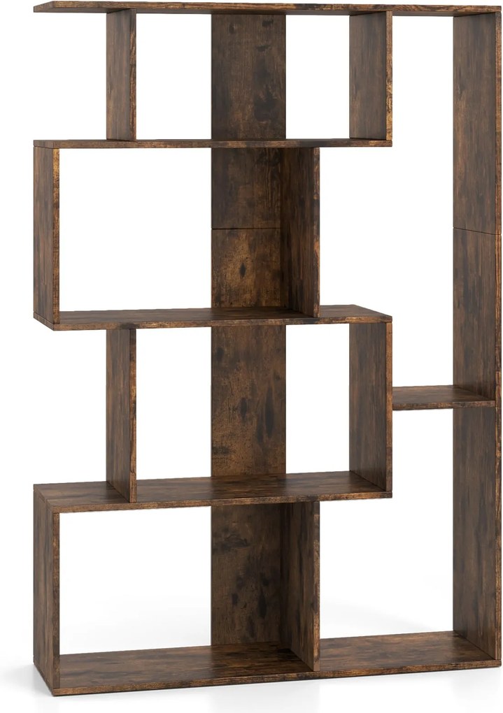 Costway Otevřená geometrická knihovna 6-Cube Velká knihovna se zámky proti