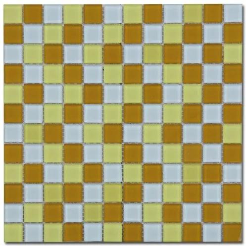 Maxwhite ASHS21 Mozaika skleněná žlutá bílá okrová 29,7x29,7cm