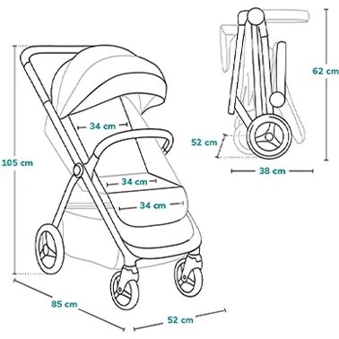 Lionelo - Kočárek INGRID černá