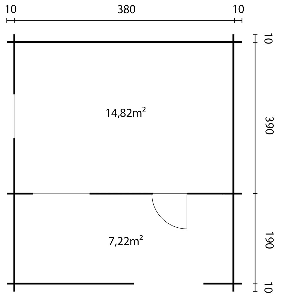 Domek Anna 400x600cm, 2m terasa, 28mm