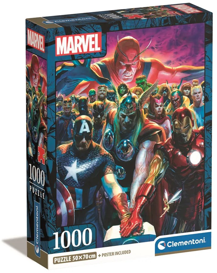 Clementoni - Puzzle 1000 Marvel Avengers - Compact