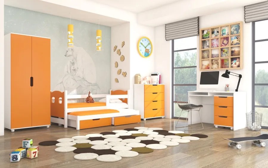 Oranžový nábytek dětský pokoj Roslin
