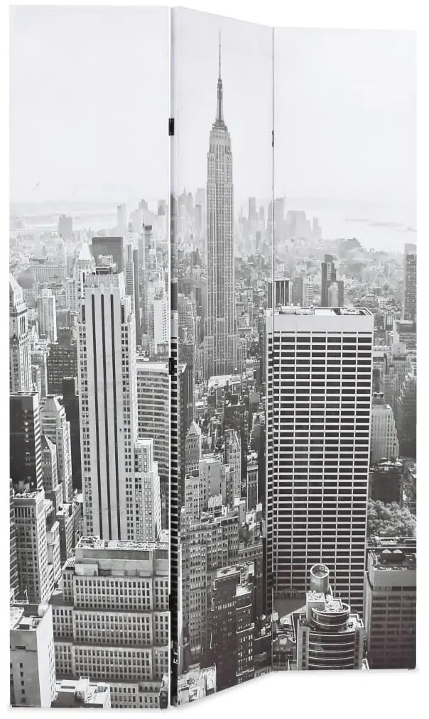 vidaXL Marketos Skládací paraván 120 x 170 cm New York by Day černobílý