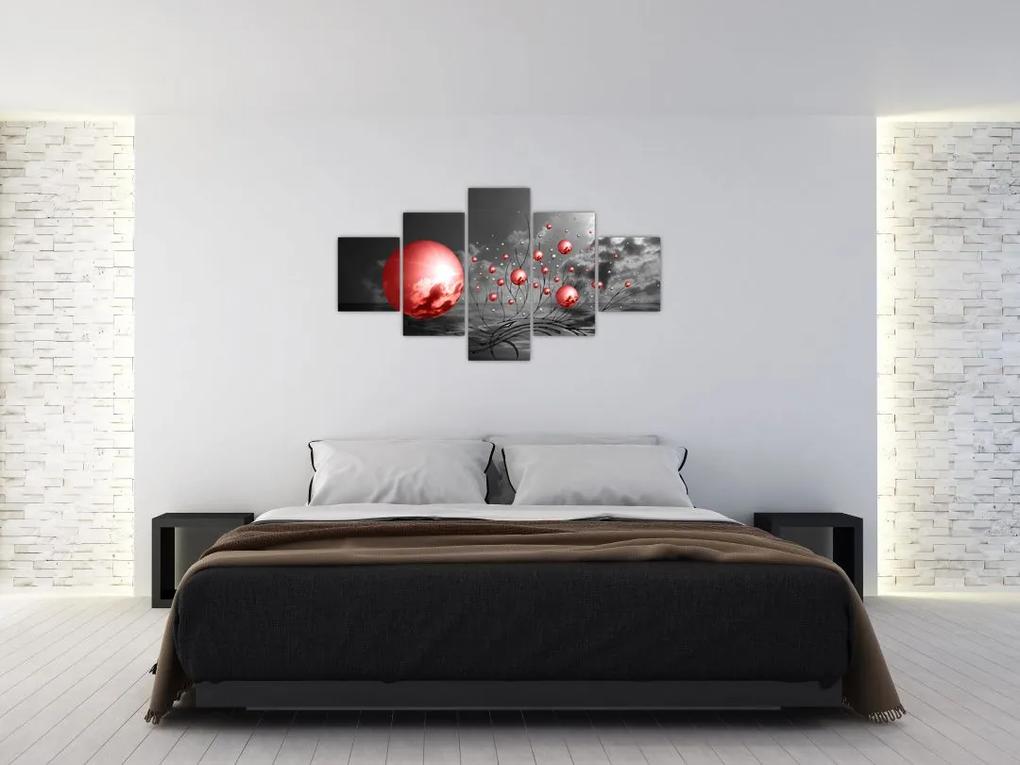 Obraz červených koulí (125x70 cm)