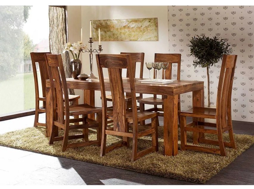 Set 2 dřevěných židlí z masivního palisandru Angel