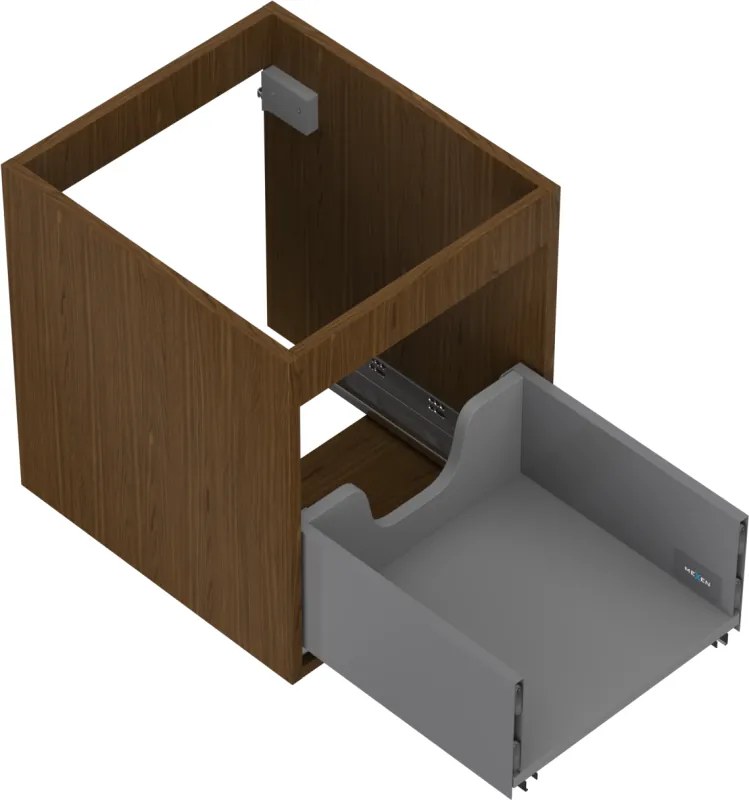 Mexen Box-A, závěsná skříňka 40 cm, 1 zásuvka, ořech, 91AX0-0400-470-1-86