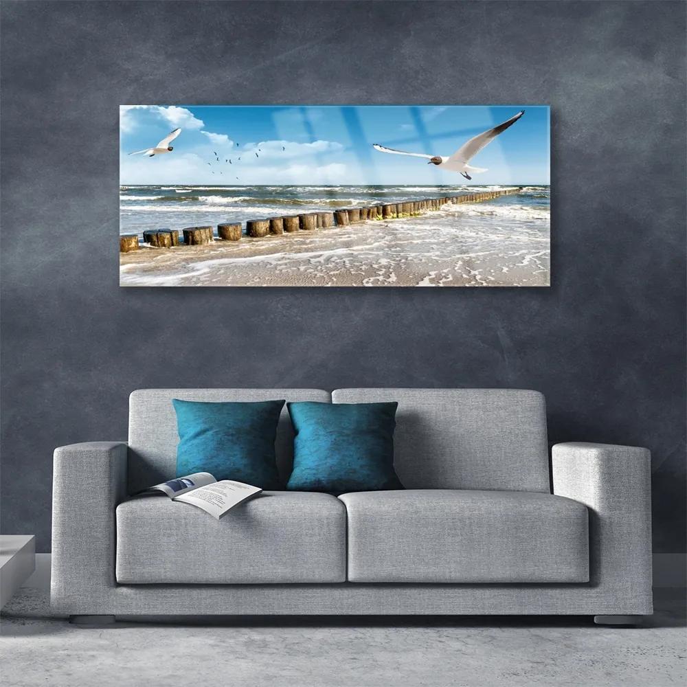 akrylový obraz Racci Moře Krajina 125x50 cm