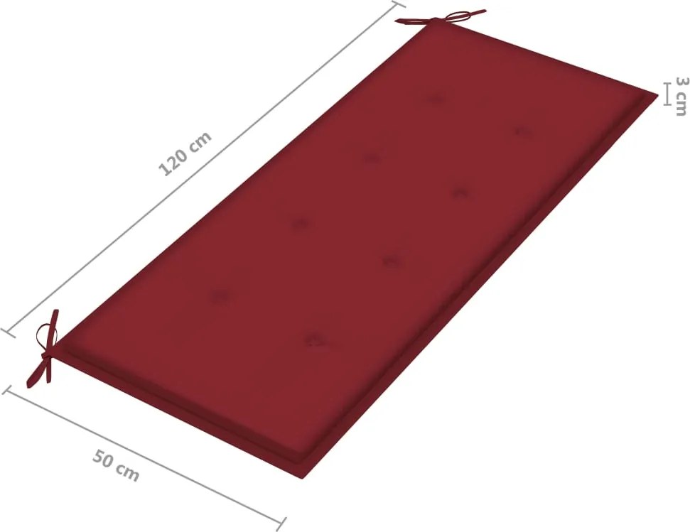 vidaXL Marketos Zahradní lavice s poduškou 120 cm masivní akáciové dřevo