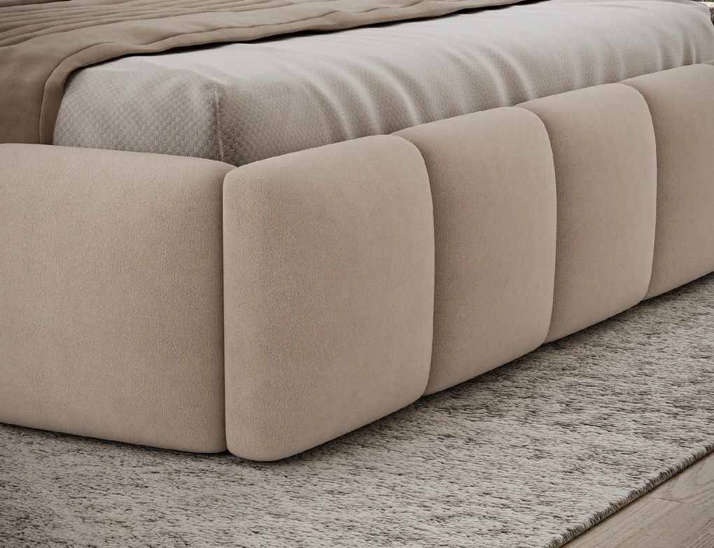Postel Edvige + Dřevěný rám + plynový výtah + kontejner 160x200
