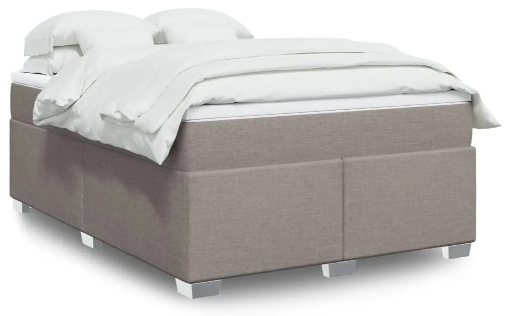 Box spring postel s matrací taupe 140x190 cm textil 3285134