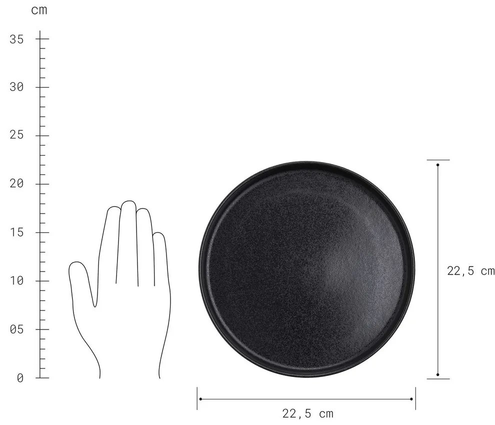 CASA NOVA Sada snídaňových talířů 22,5 cm set 4 ks - černá