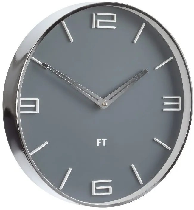 Designové nástěnné hodiny future time ft3010gy flat grey 30cm