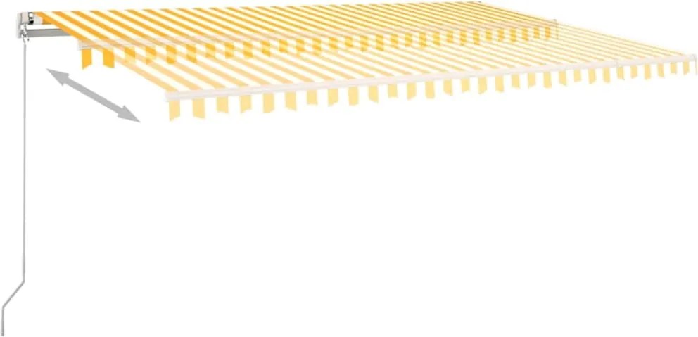 Ručně zatahovací markýza 500 x 300 cm žlutobílá 3068938